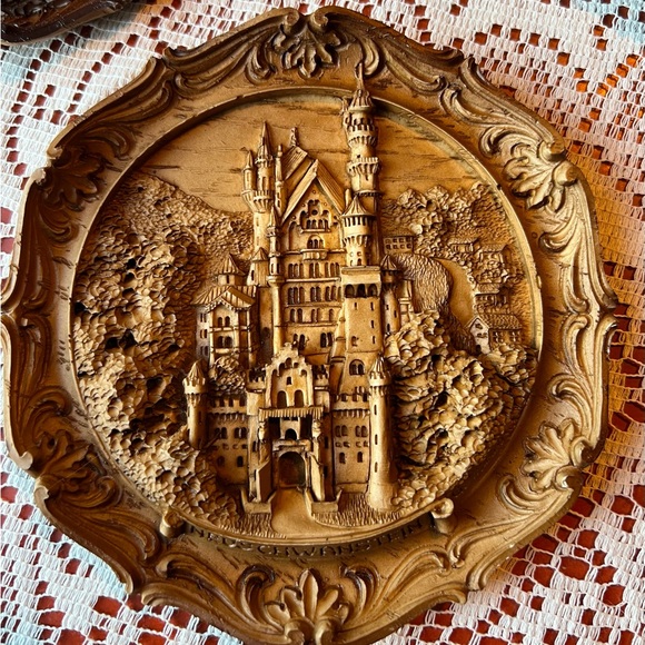 Accents | Vintage Set Of 4 Wood Resin Landscape | Poshmark